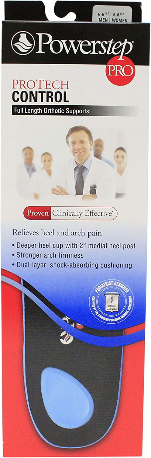 Powerstep SIZE C Protech CONTROL Full Length Orthotics W: 8 8, M: 6 6 ...