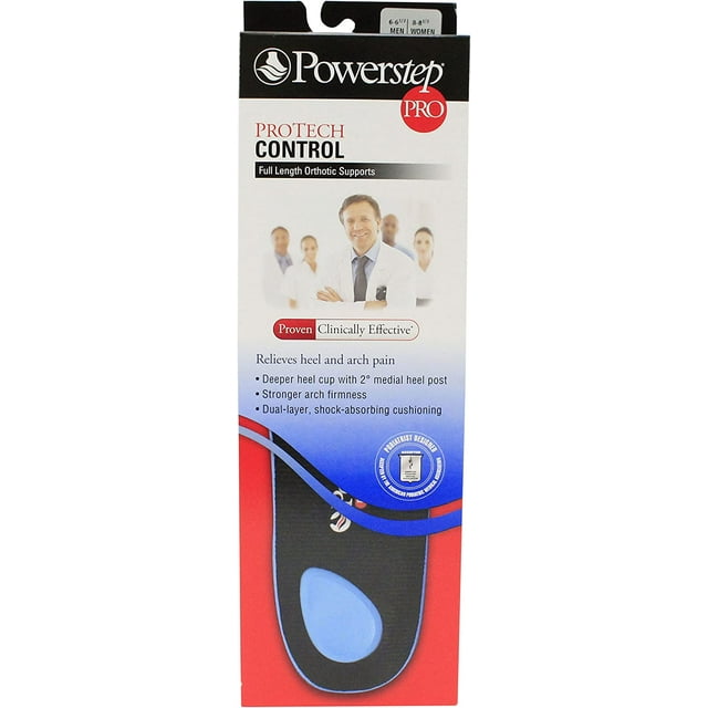 Powerstep SIZE C Protech CONTROL Full Length Orthotics W: 8 8, M: 6 6 ...
