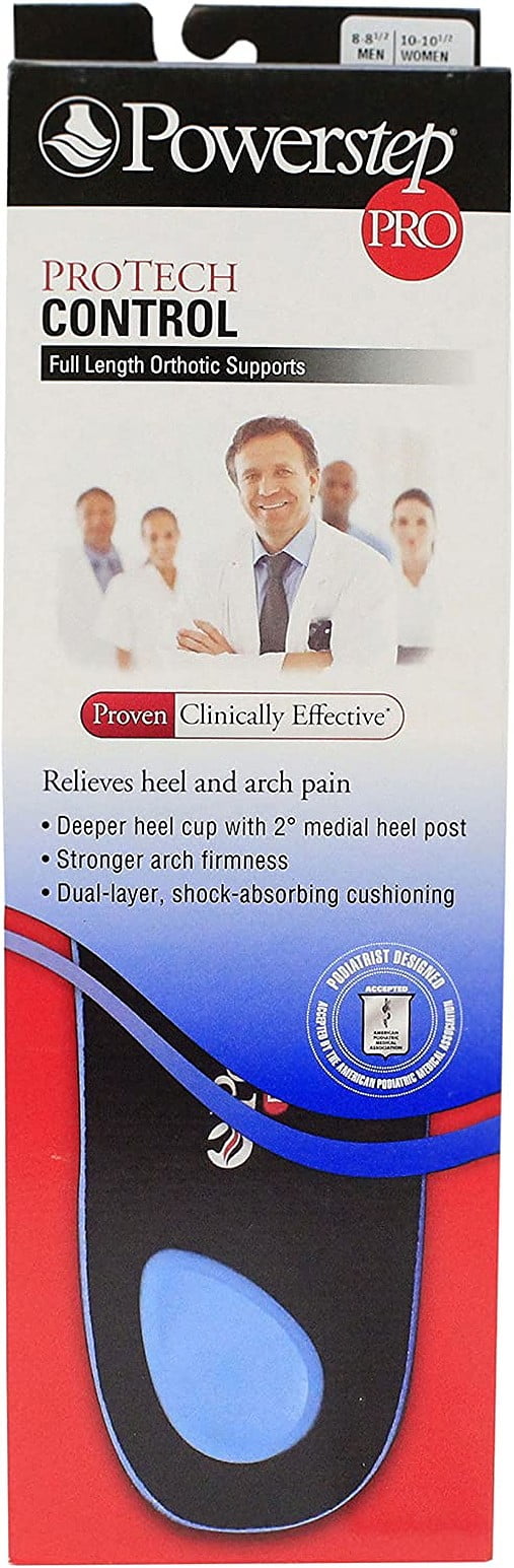 Powerstep Size E Protech Control Full Length Orthotics for Shoes, W: 10 ...