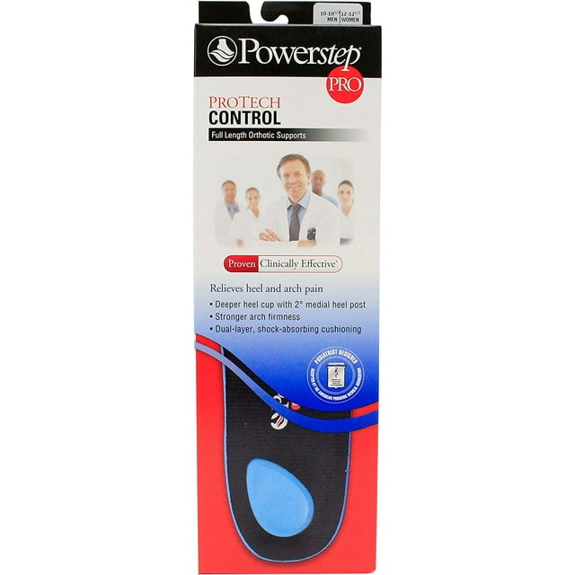 Powerstep Protech Control Full Length Orthotics, Size G, Insoles, W: 12 ...