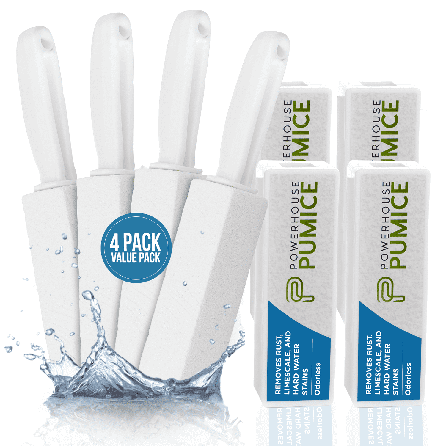 Powerstone Pumice Stone Toilet Bowl Cleaner - 4-Pack, Hard Stain ...