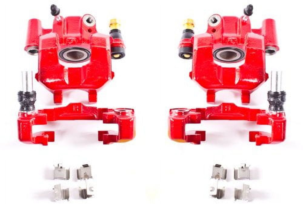 Power Stop Rear Pair of Red Powder Coated Calipers S2950 - Walmart.com