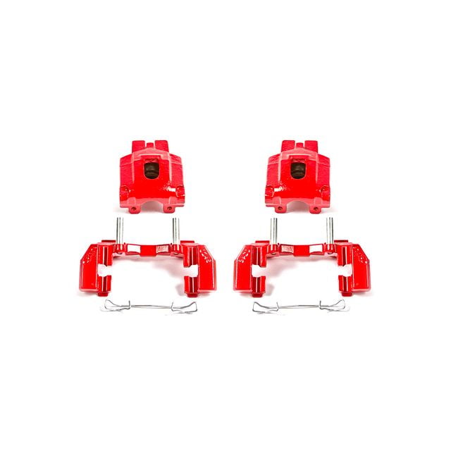 Power Stop Rear Pair of Red Powder Coated Calipers S4818 - Walmart.com