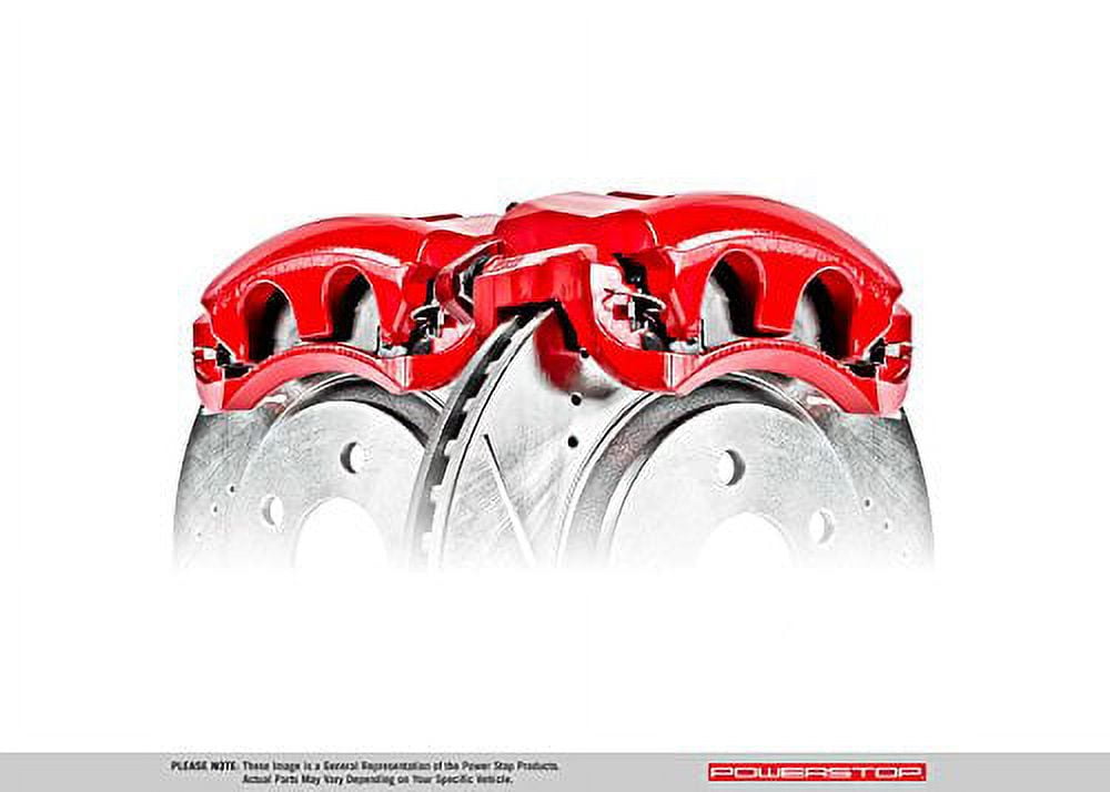 Power Stop Rear Pair of Red Powder Coated Calipers S5028 - Walmart.com