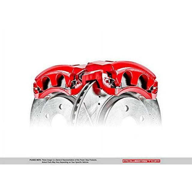 Powerstop S6182 PSBS6182 RED POWDER COATED PERFORMANCE CALIPERS Fits ...