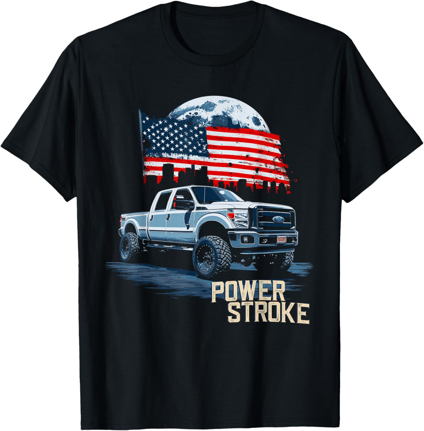 Powerstroke Patriotic Truck American Flag Diesel Truck T-Shirt ...