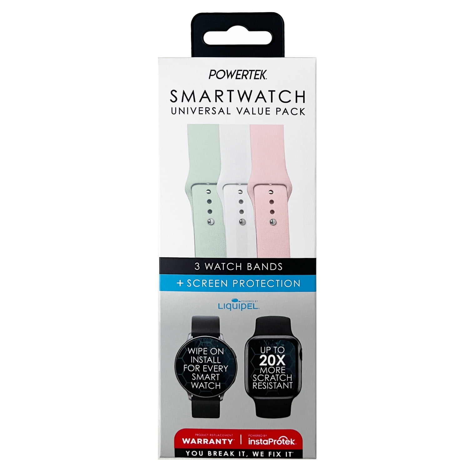 Powertek Universal Watch Band & Liquid Glass Screen Protector Bundle ...