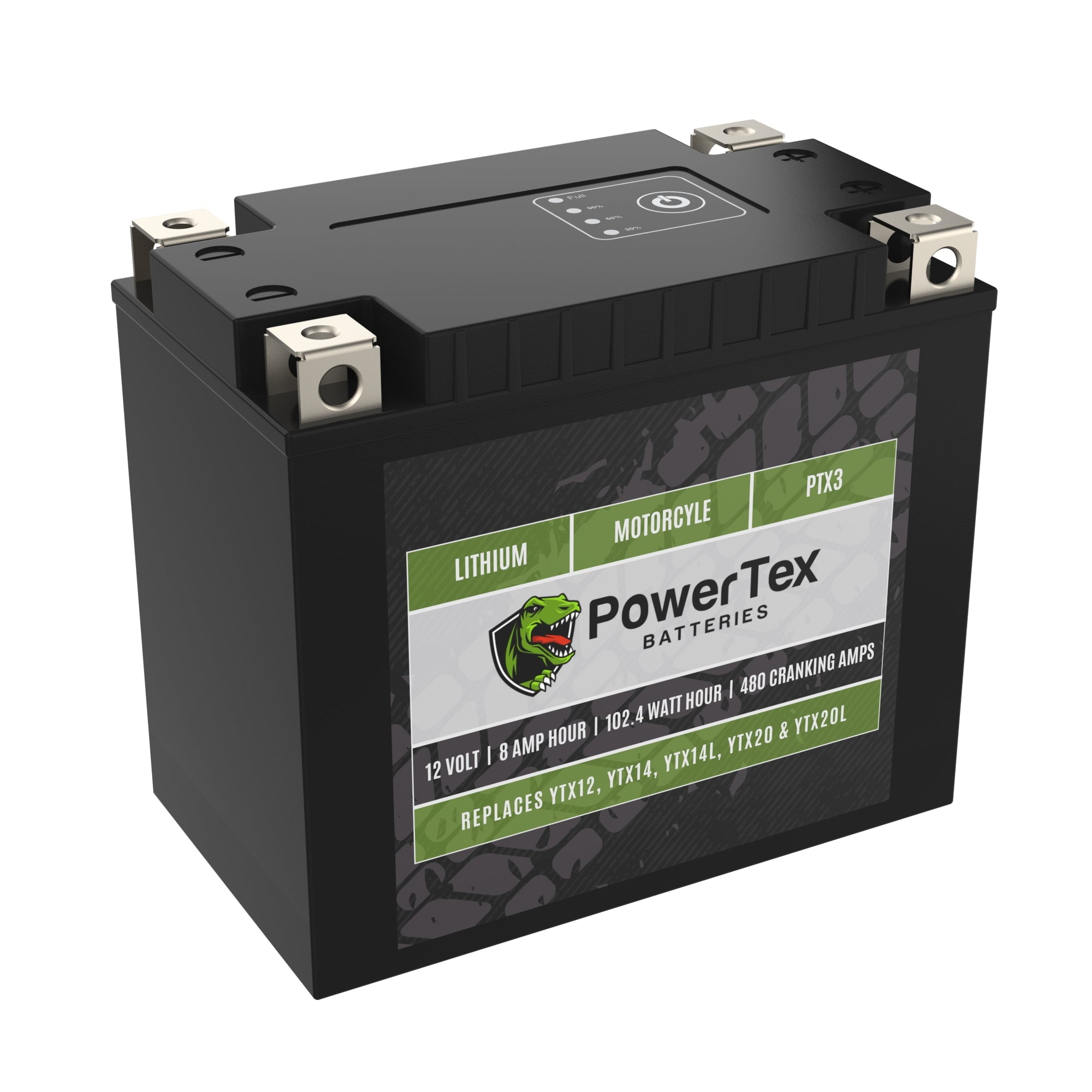 Powertex Motorcycle YTX12-BS Lithium Battery Replacement – Advanced BMS ...