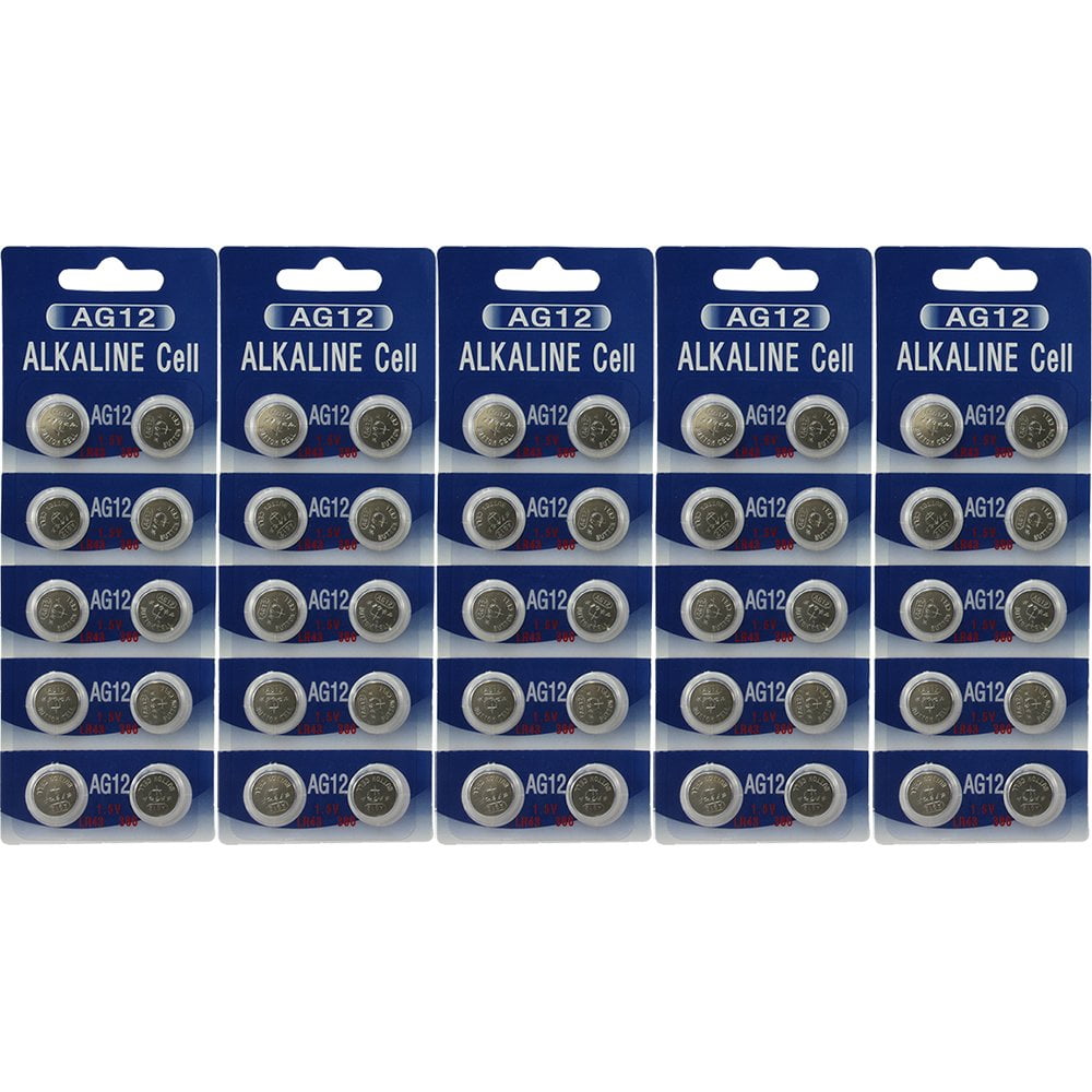 Powertron AG12 386 Button Cell Watch Batteries 5 Packs of 10 (50 ...