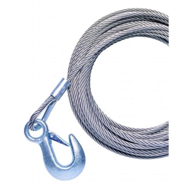 Powerwinch 40' x 7/32" Replacement Galvanized Cable w/Hook - Walmart ...