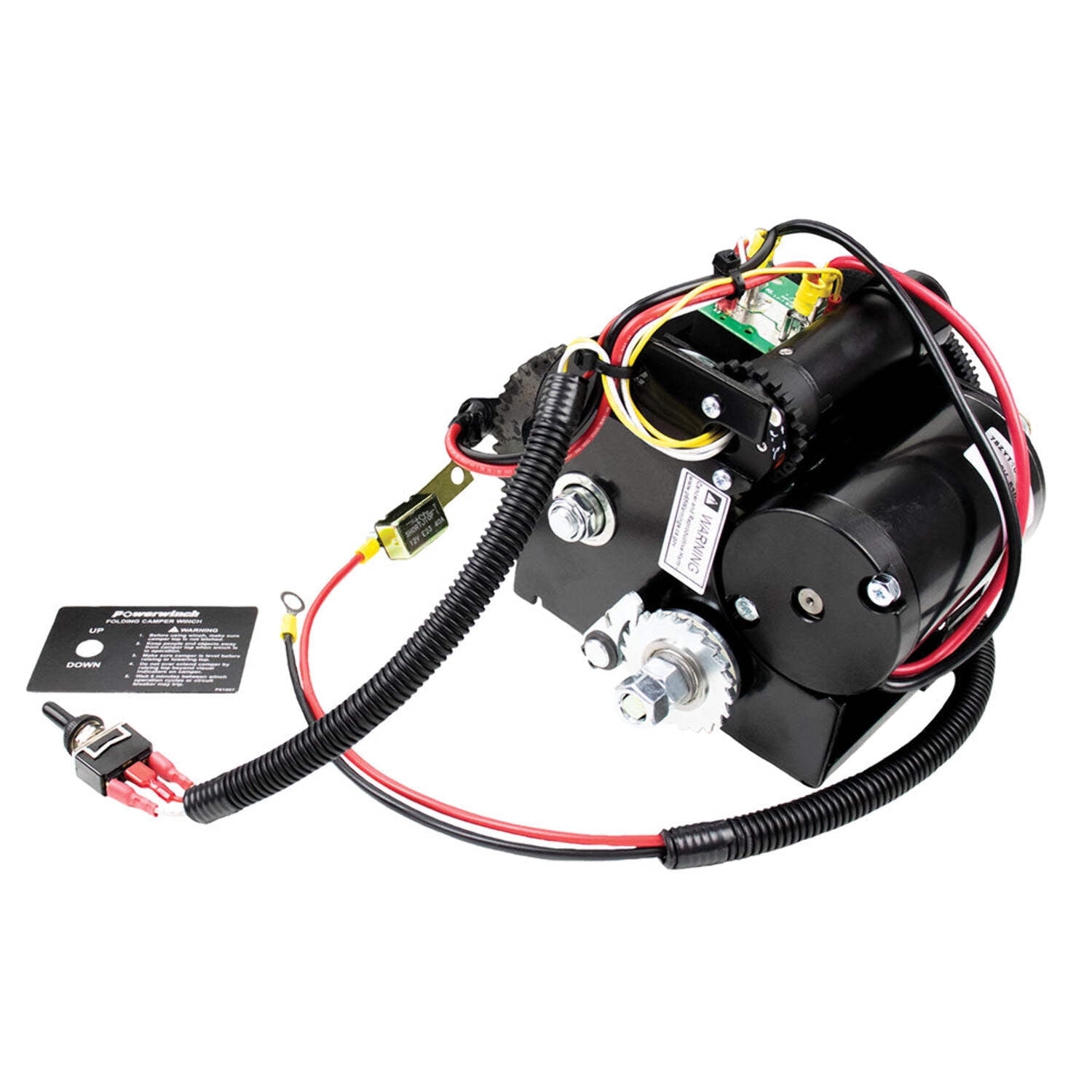Powerwinch Folding Pop-Up Camper Winch w/1200lb Lift Capacity [P92001 ...