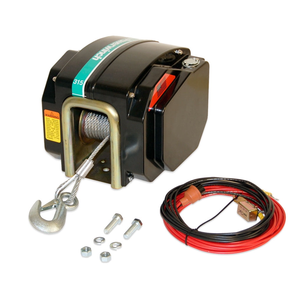 Powerwinch Model 315 Marine Trailer Winch with 7/32" x 20' Cable, Max ...