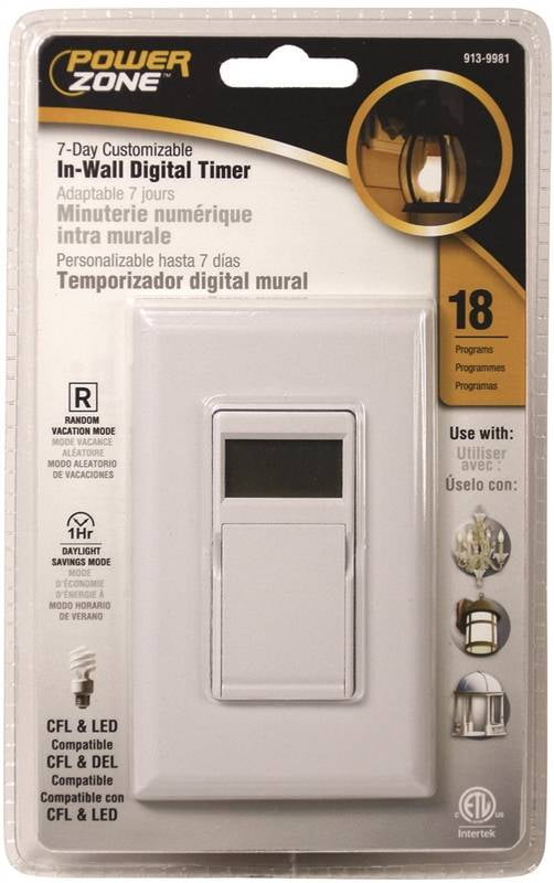 Powerzone TNDIW07D Timer, 15 A, 120 V, 7 Day Time Setting - Walmart.com