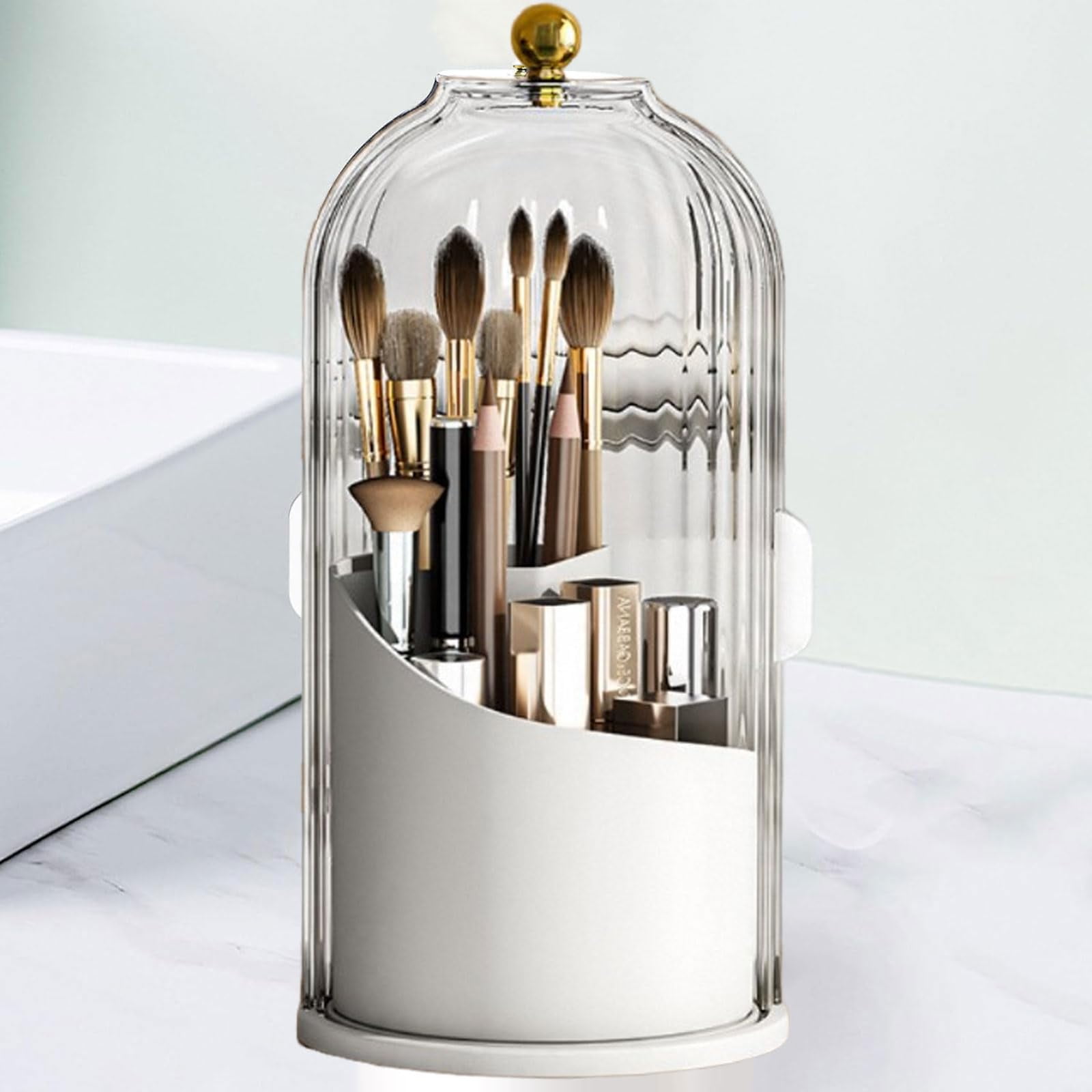 Powi Toothbrush Holders with Sliding Lid, Bathroom Counter Organizer ...