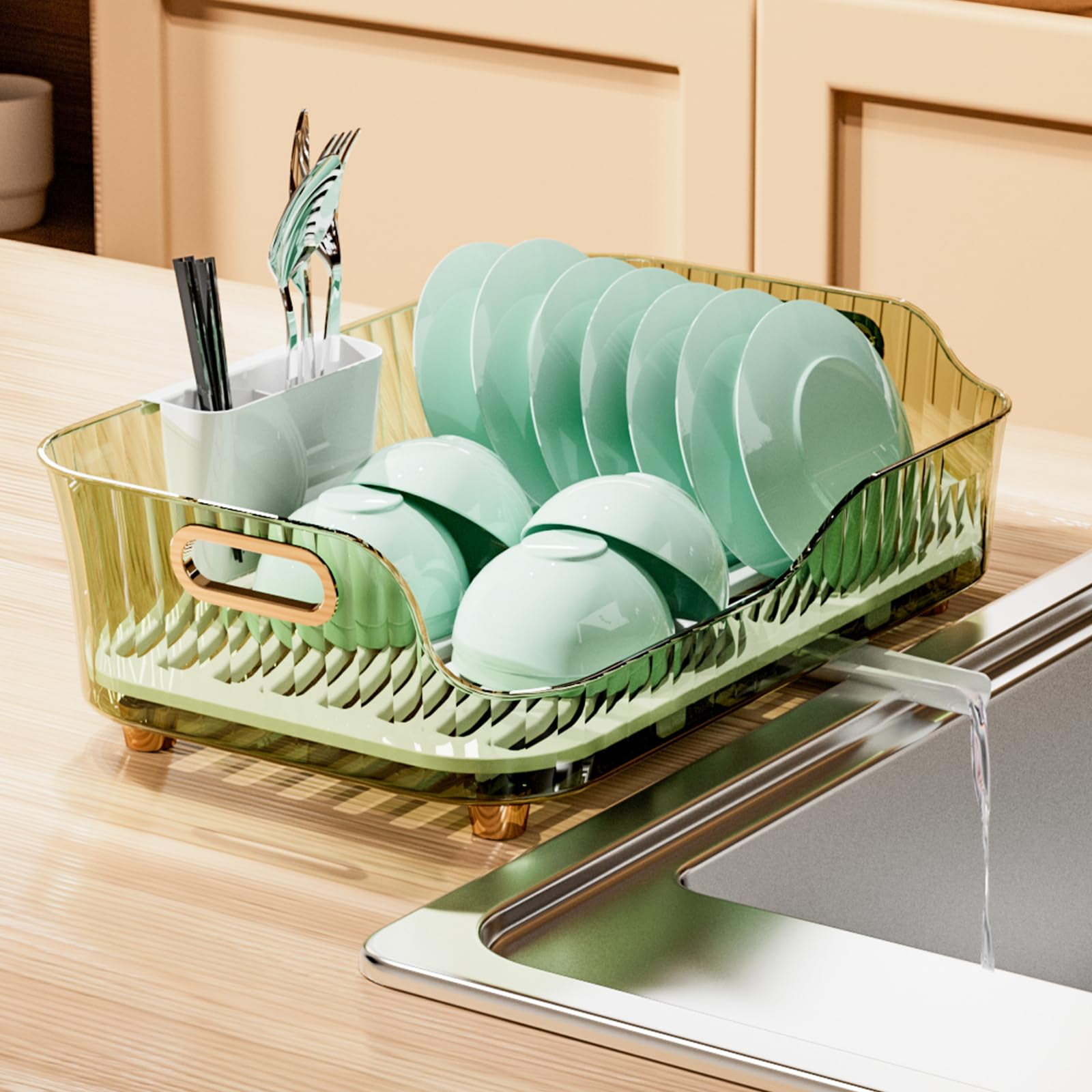 Powiller Rust-Proof Dish Drying Rack, Kitchen Counter Drainers with ...
