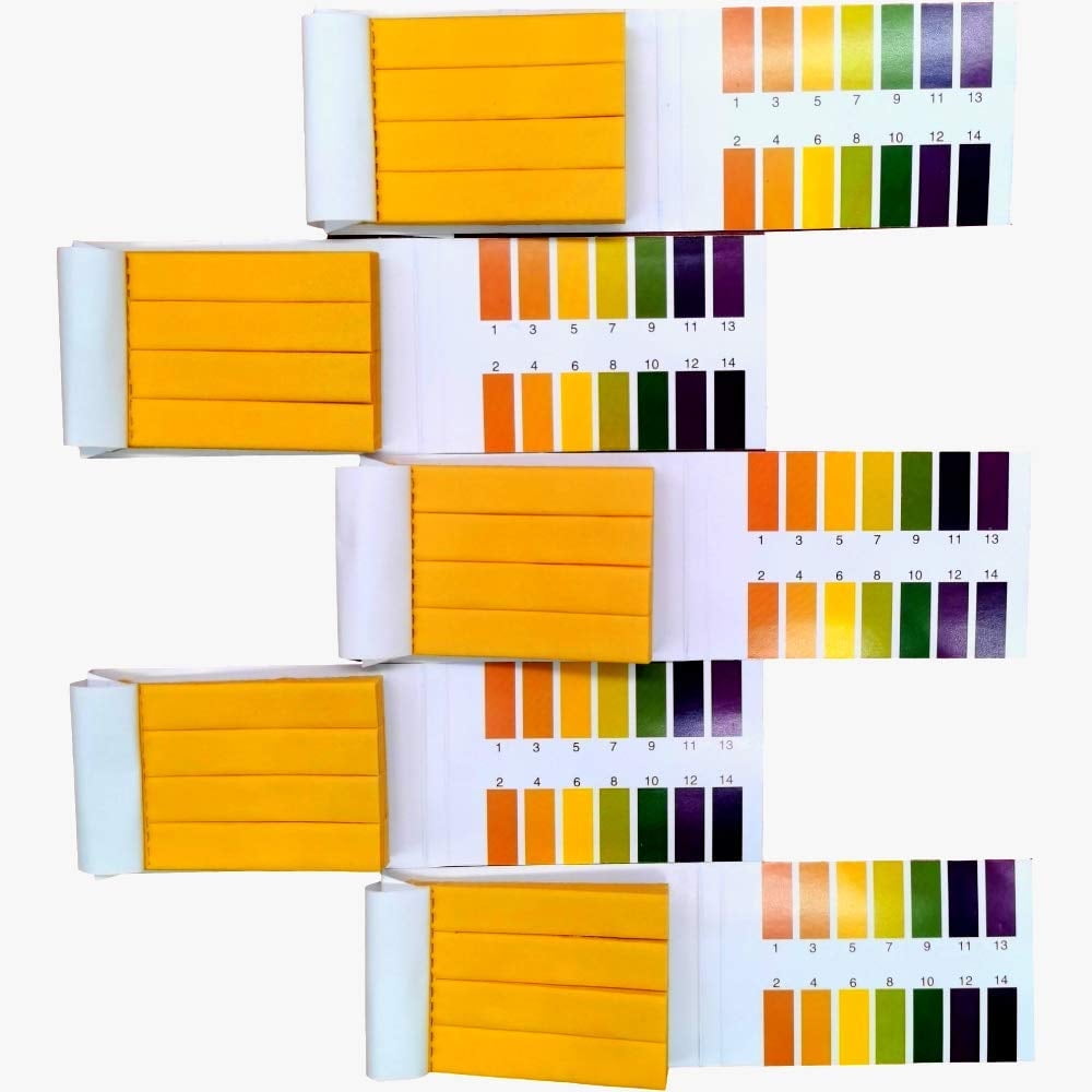 Powiller pH Test Strips, 5 Packs 400 Universal Indicator Strips pH 1-14 ...