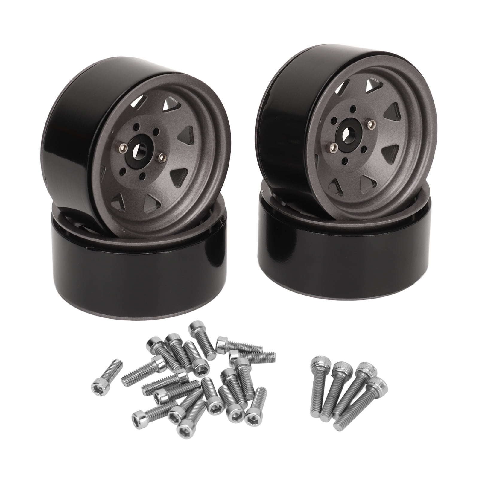 Powkky 4PCS 1.9in RC Rims Universal Fit Strong Support 8 Spokes Wheel Rim Set for Axial SCX10 ...