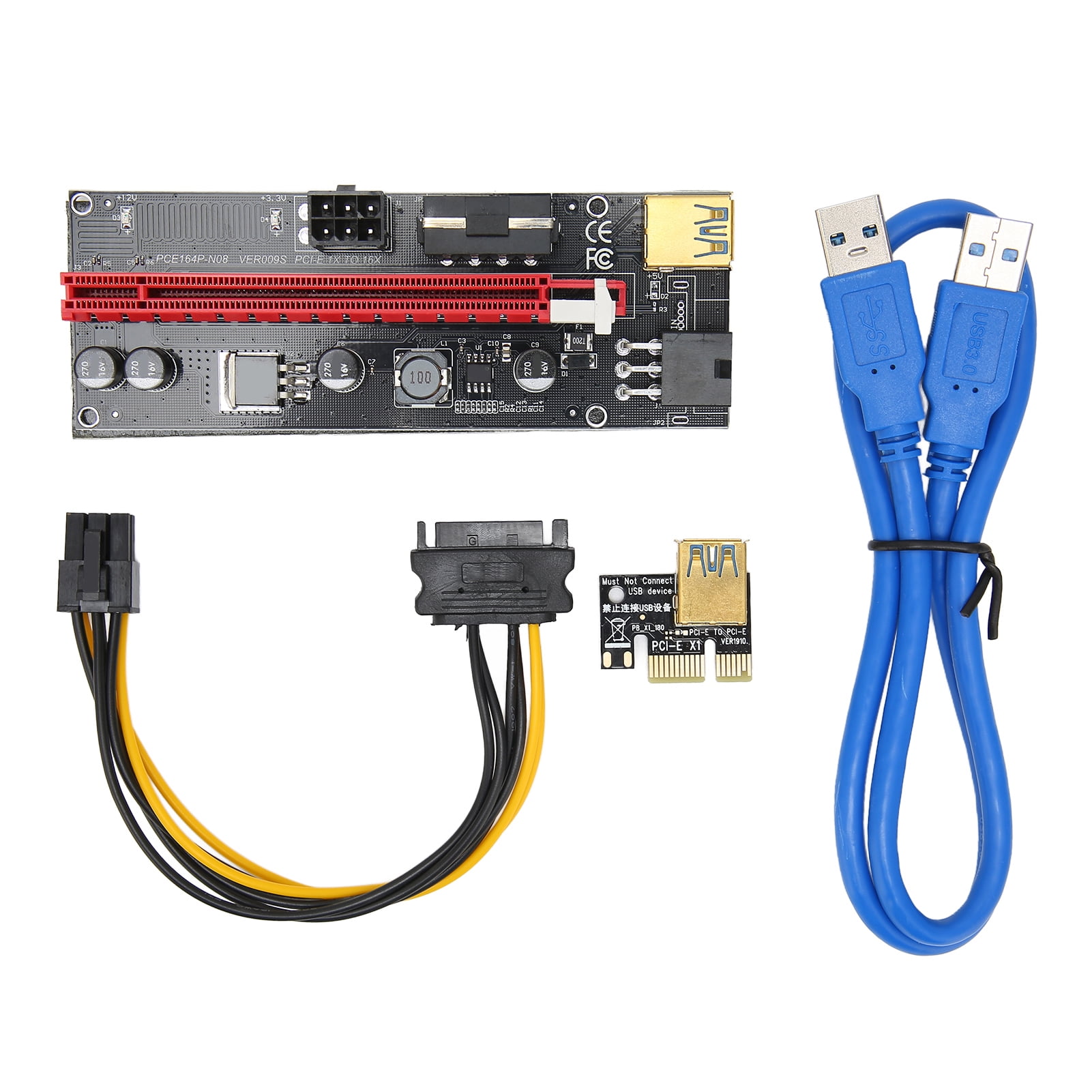 Powkky PCIE Riser 4 FP Capacitors 6P Interface Effective Protective ... Powkky PCIE Riser 4 FP Capacitors 6P Interface Effective Protective ...