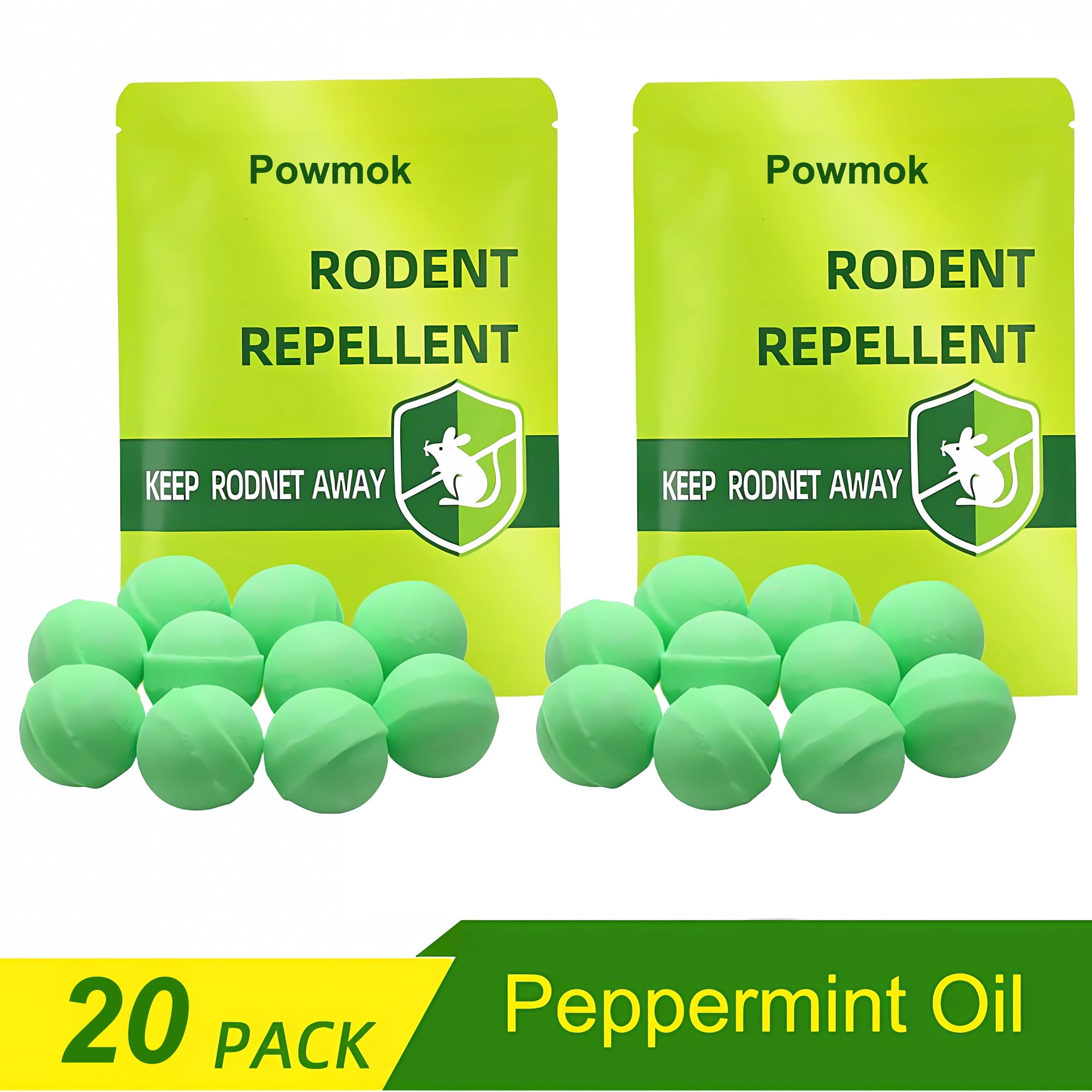 Powmok 20Pack Mice Repellent - Peppermint Oil Rat Repellent Ball for ...