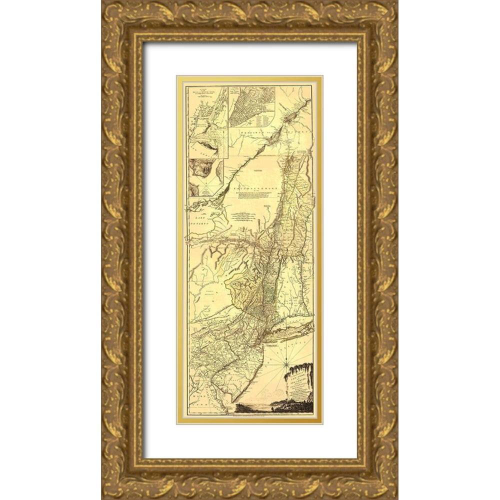 Pownall 10x18 Gold Ornate Wood Framed with Double Matting Museum Art ...