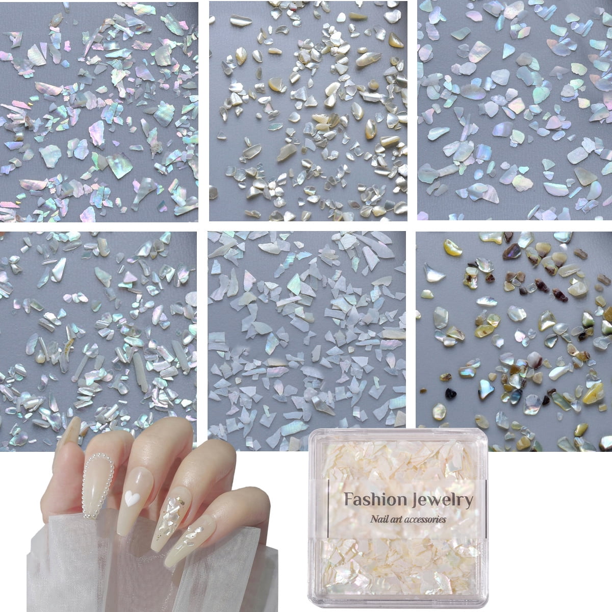 Powodzenia Boxes Seashell Nail Art Nail Flakes, Irregular Abalone ...
