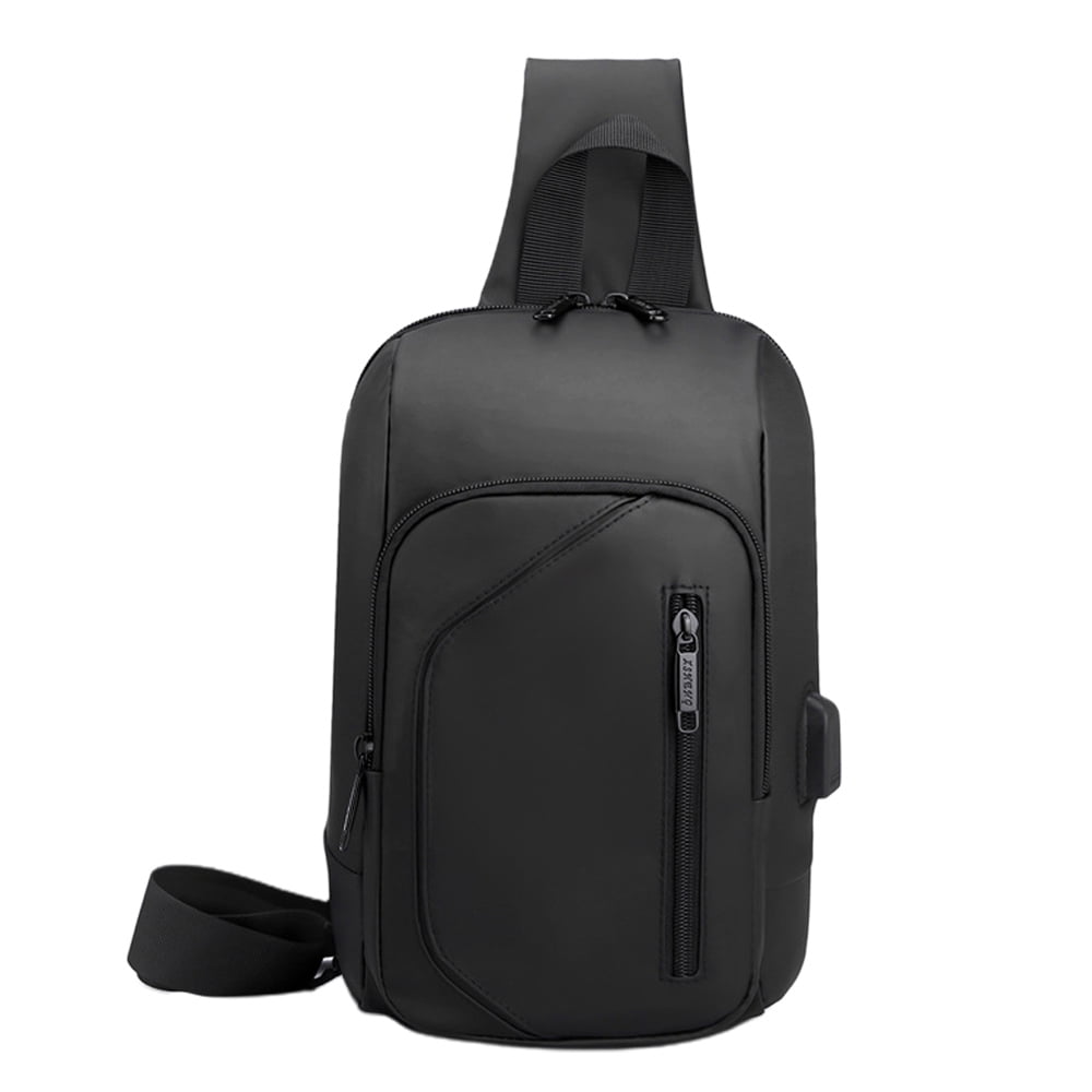 Powodzenia Men's diagonal chest bag -USB rechargeable backpack ...