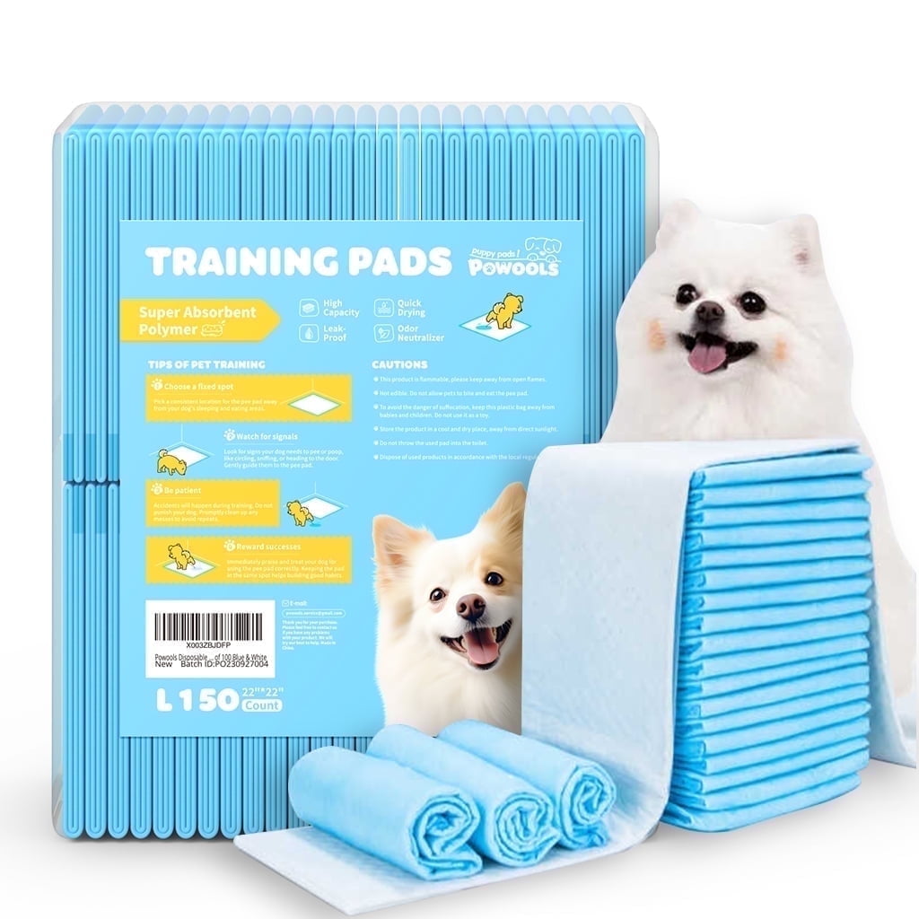 Powools Puppy Pads, Large 22" x 22", Super Absorbent 6-Layer Dog Pads ...