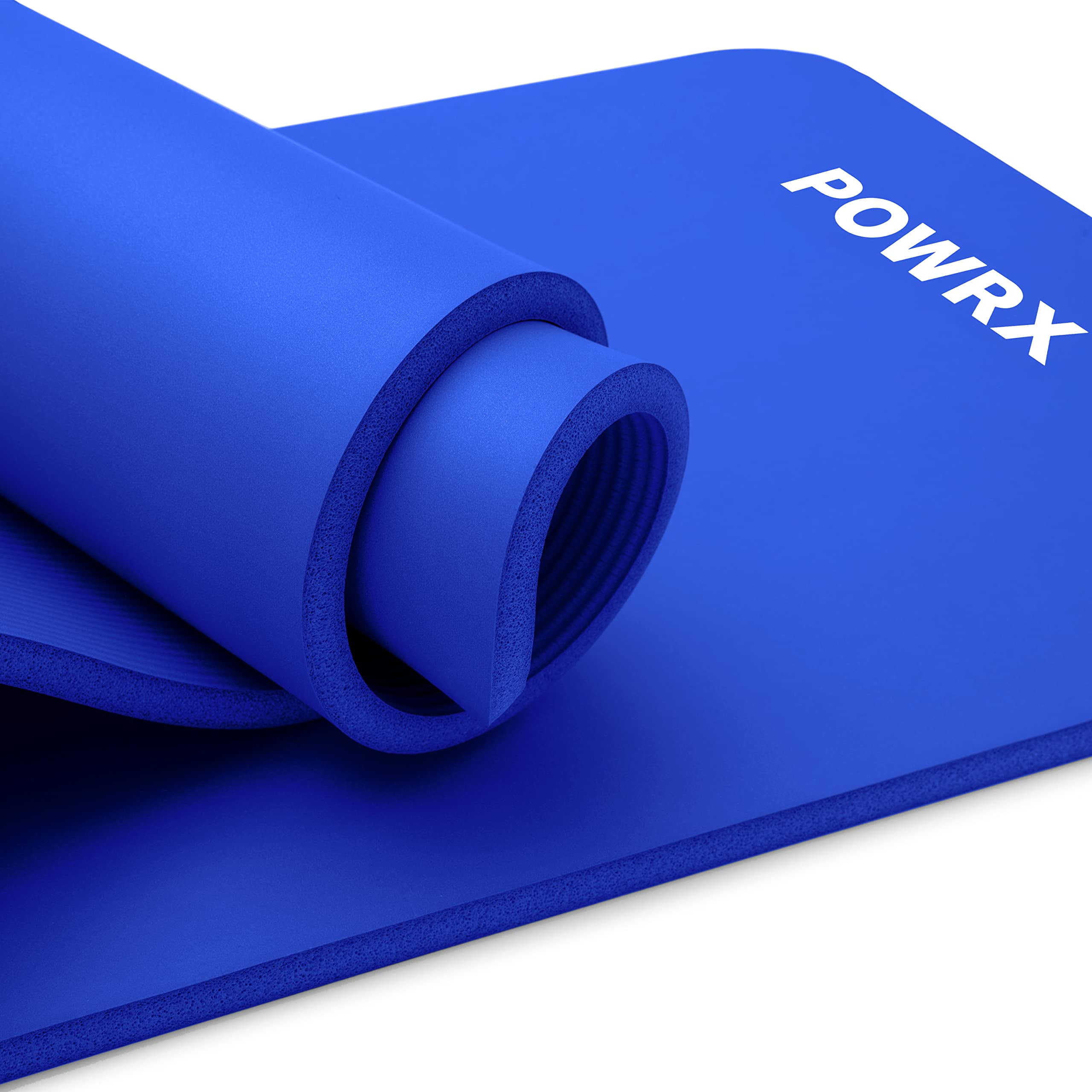 Powrx UK Thick Exercise Yoga Mat, Water-Resistant, Carrying Strap ...