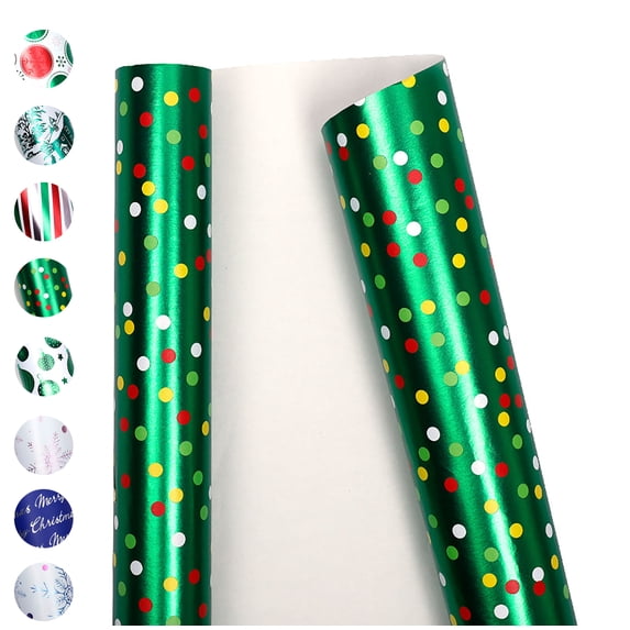 PoyoKee 1 Pack Christmas Wrapping Paper Roll, Thick Large Size Gift ...