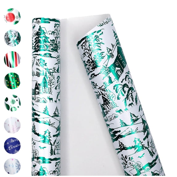 PoyoKee 1 Pack Christmas Wrapping Paper Roll, Thick Large Size Gift ...