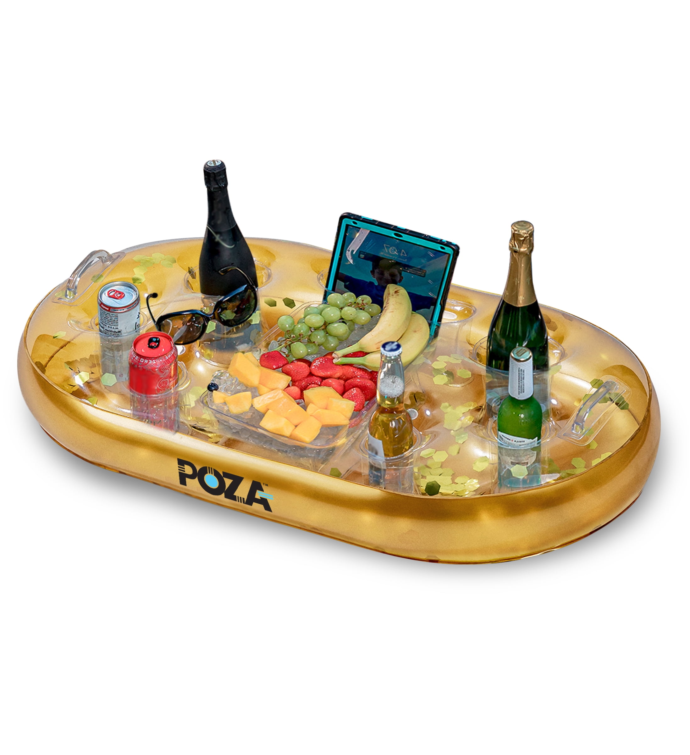 Poza Gold Inflatable Floating Cooler - Cool Drink Holder For Pool With ...