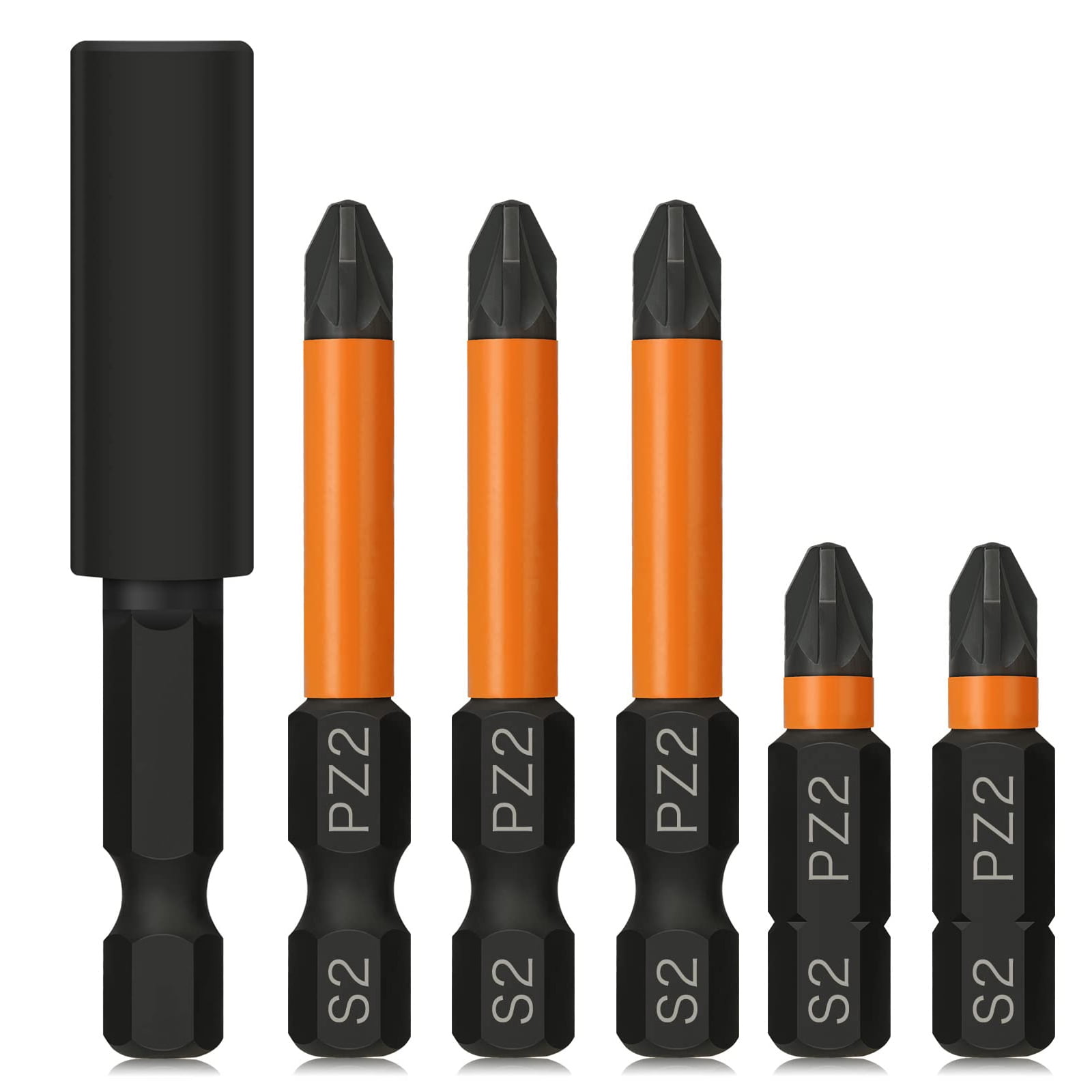 Pozidriv Bit Set,Tonsiki 6pcs PZ2 Bits Pozi Pozidriv Screwdriver Bit ...