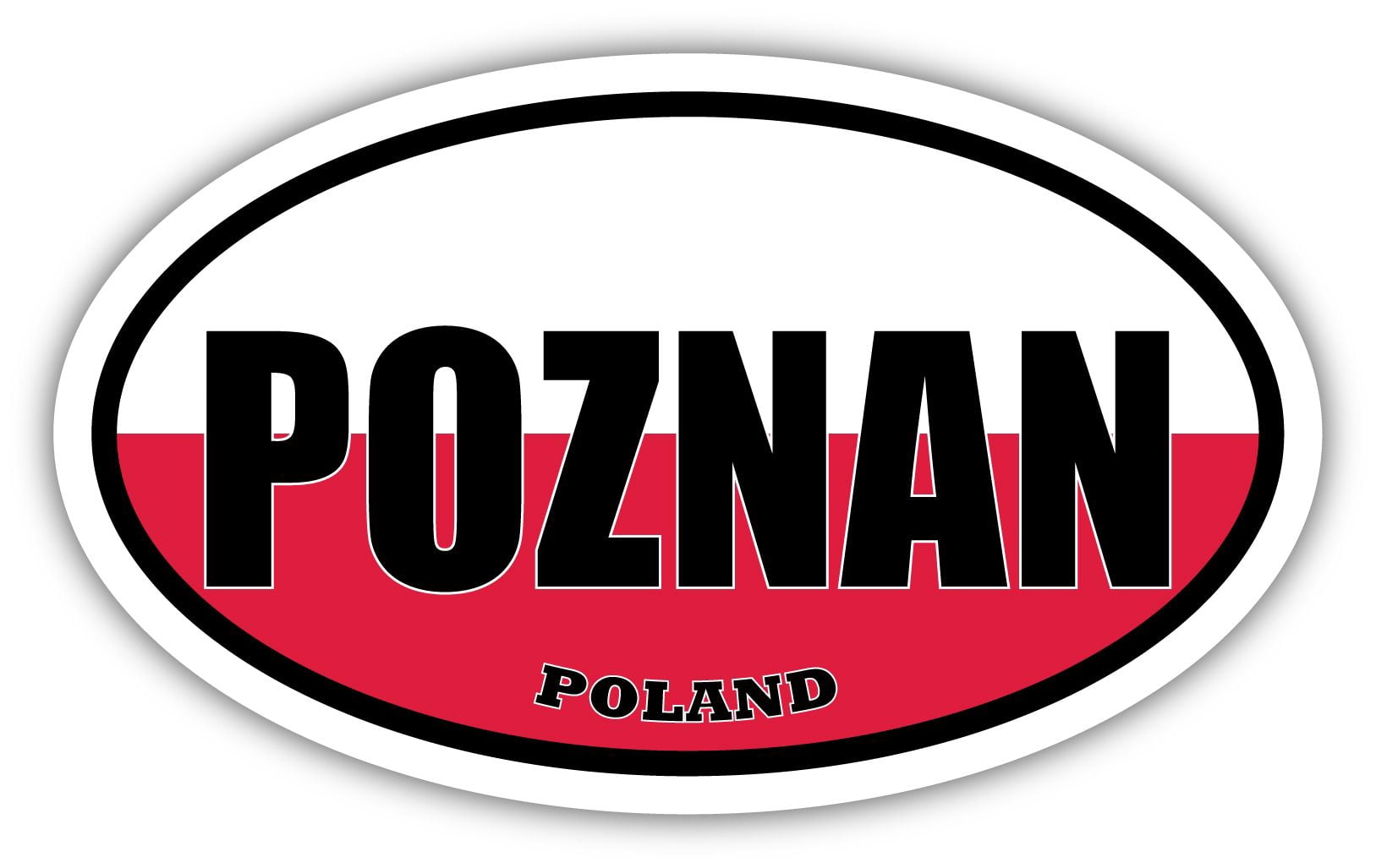Poznan Poland Flag Oval Decal Vinyl Bumper Sticker 3x5 inches - Walmart ...