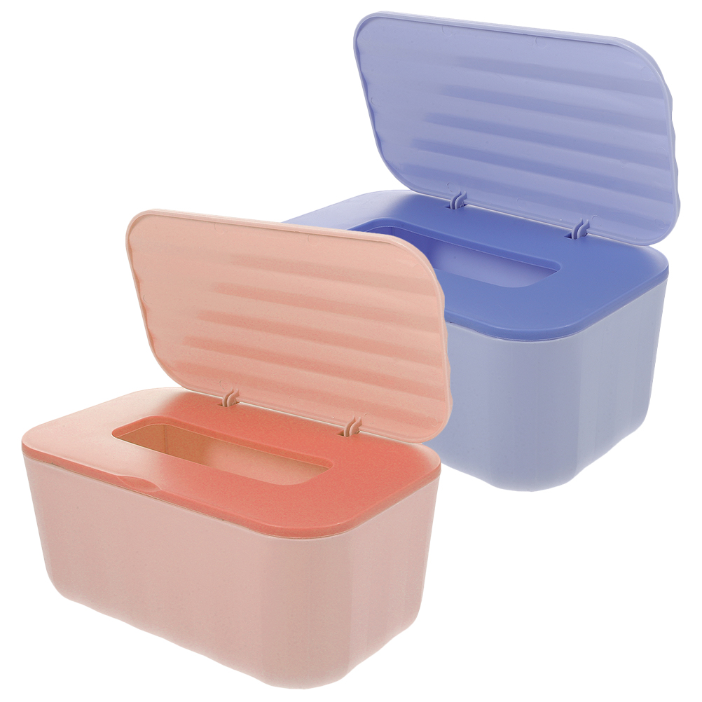 Pp Desktop Tissue Box Wall-mounted Dual-purpose Wet Wipes with Lid 2pcs ...