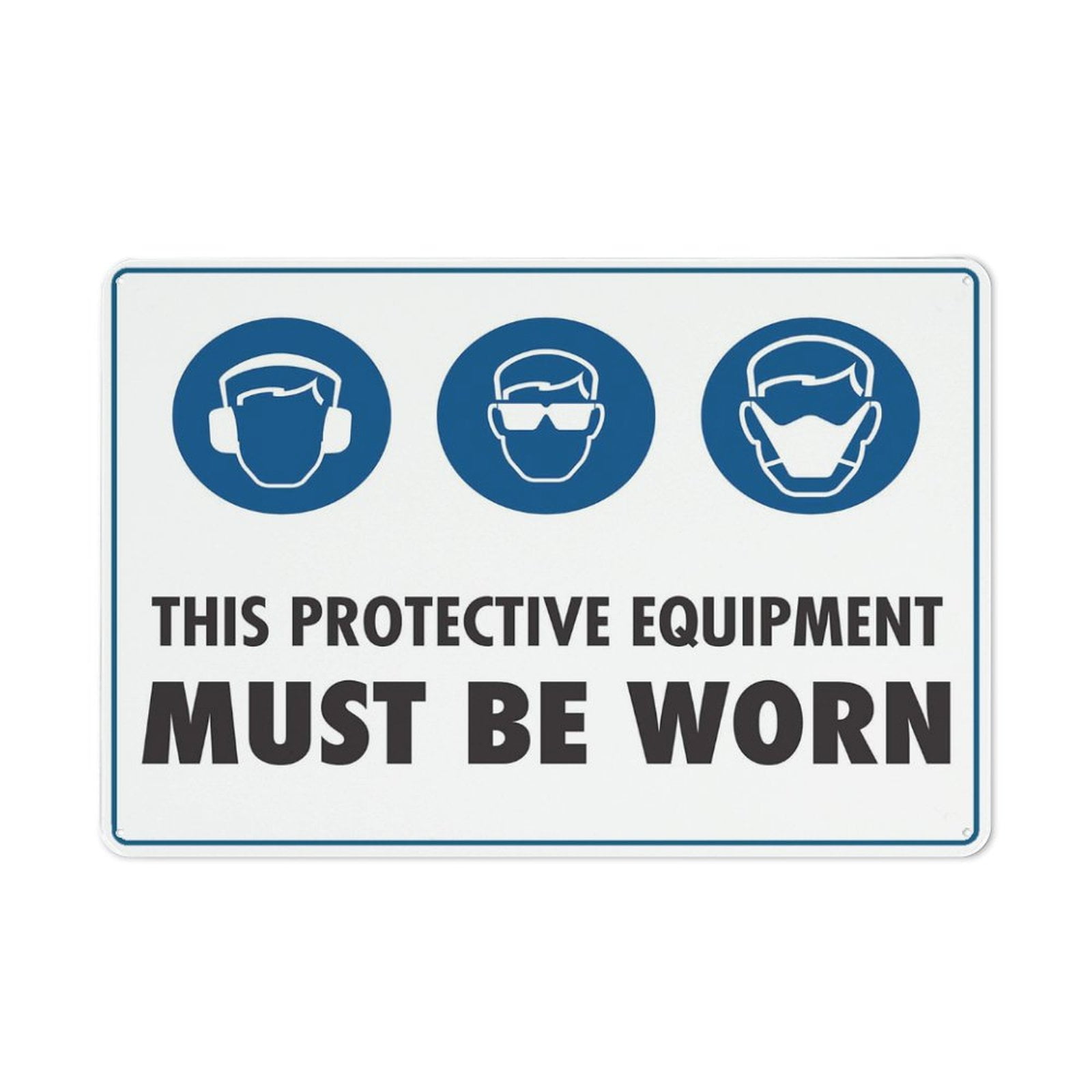 Ppe Must Be Worn Sign 12X8 Inches Metal Aluminum Signs, Weather ...