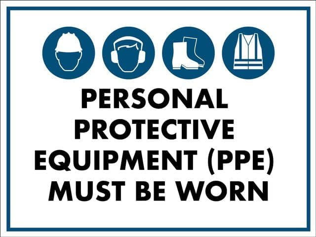 Ppe Must Be Worn Sign Metal 12"X8" Rust Free Aluminum,Indoor & Outdoor ...
