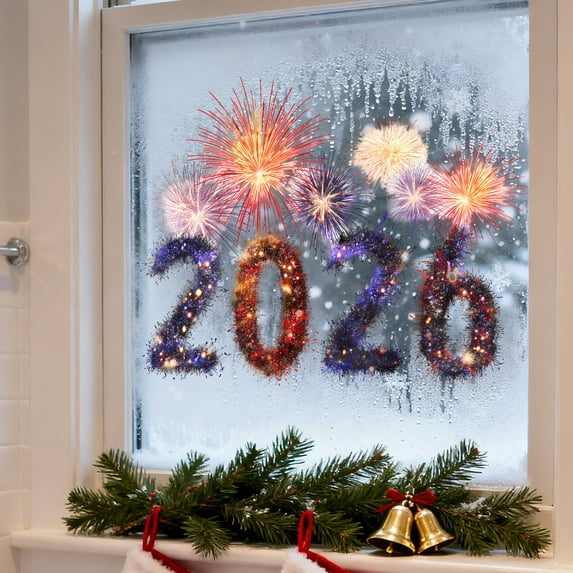 PpgejGEK 2026 Silk Texture Static Cling Christmas Window Decoration ...