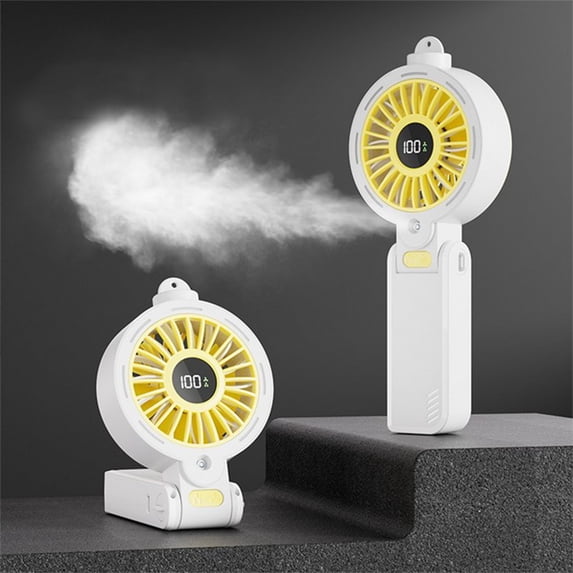 PpgejGEK Handheld Spray Digital Fan Portable Foldable with 6 Speeds ...