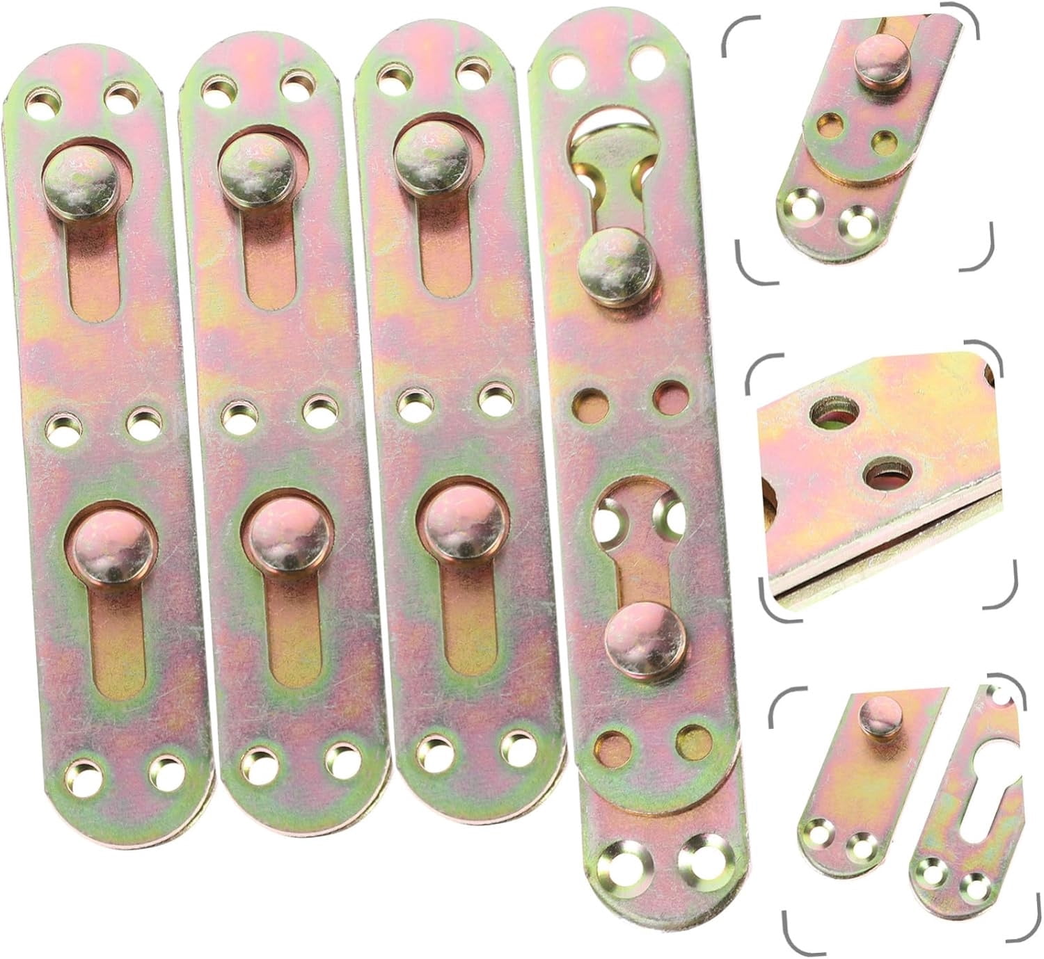 ufeghfjh Heavy Duty Iron Bed Rail Bracket Hinge for Wooden Bed Frames ...