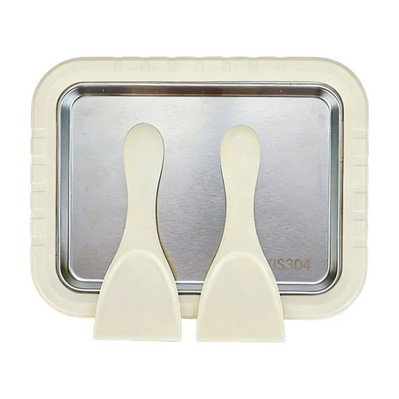 PpgejGEK Instant Rolled Ice Cream Maker Kit with Stainless Steel Tray ...