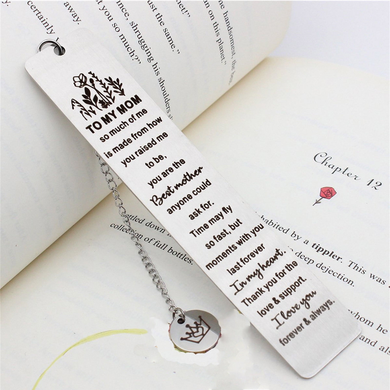 PpgejGEK Stainless Steel Crown Bookmark Gift for Mom, Engraved ...