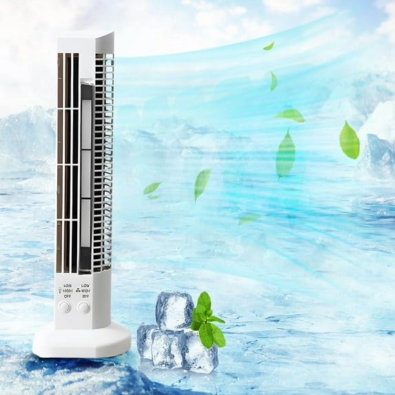 PpgejGEK Tower Shaped Bladeless Mini Fan USB Desktop Fan with 2 Speed ...