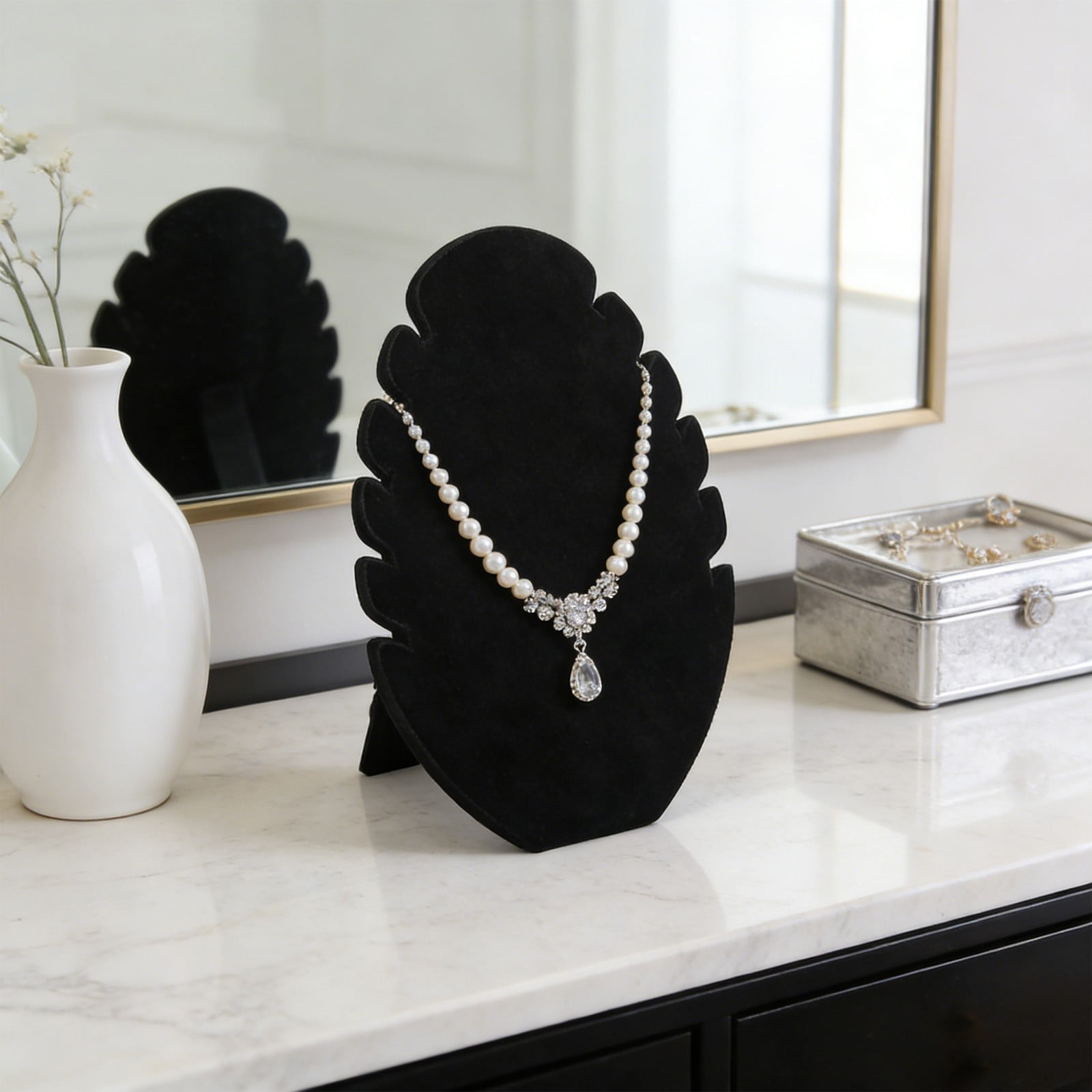ufeghfjh Velvet Jewelry Display & Storage Rack with 5 Slots, 28x20x1.5 ...