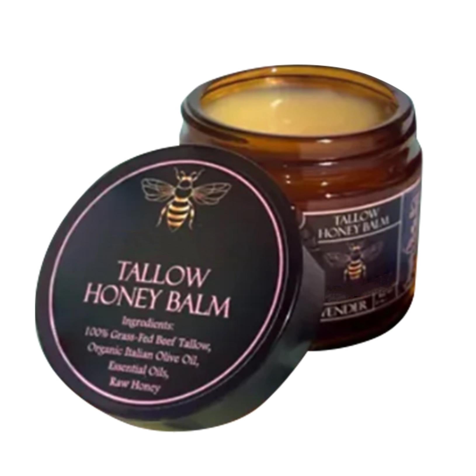 Ppsfege Organic Grass-Fed Beef Tallow Balm with Raw Honey, Moisturizing ...