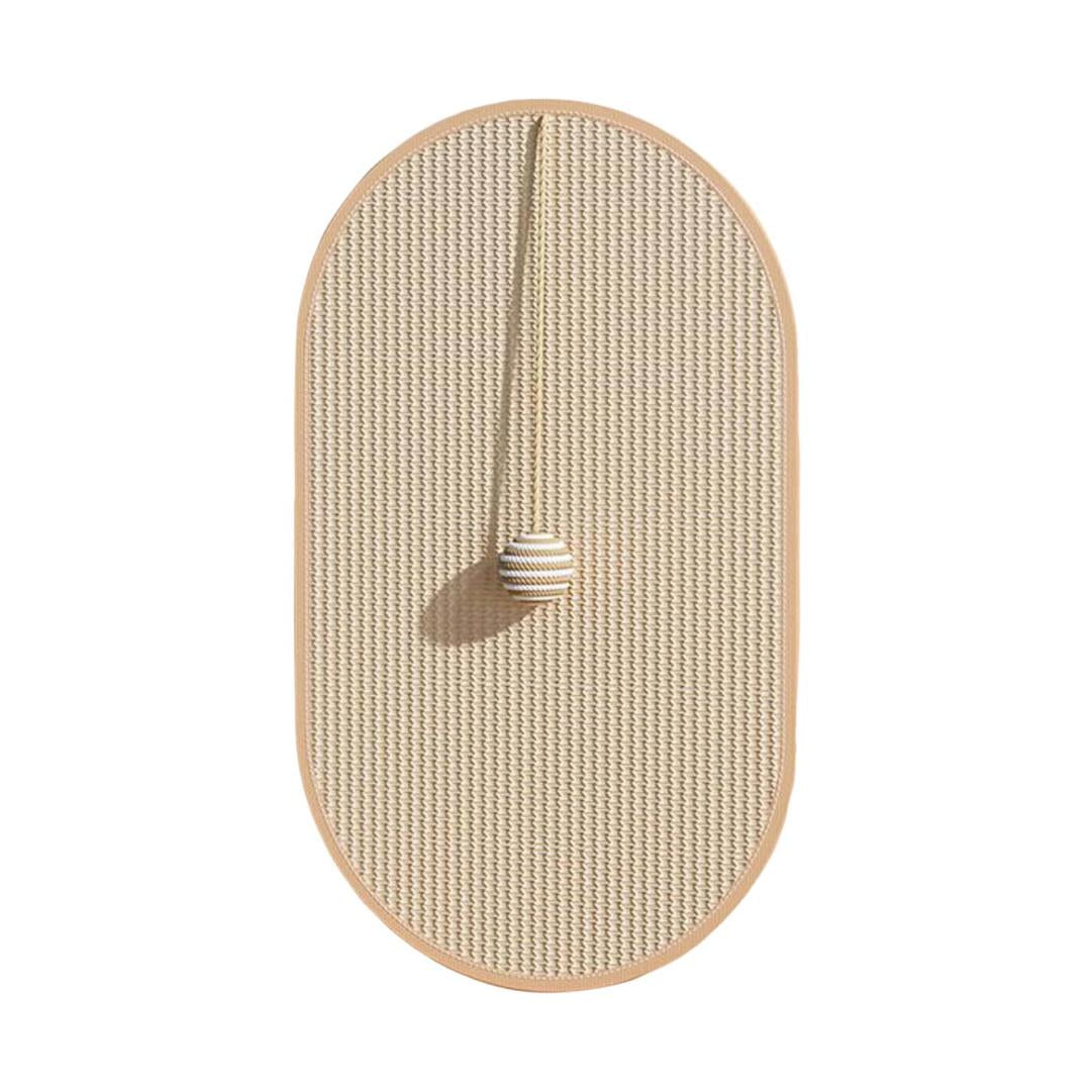 Ppsfege Upgraded Oval Cat Scratch Mat with Tease Ball, 2 Sisal Fabrics ...