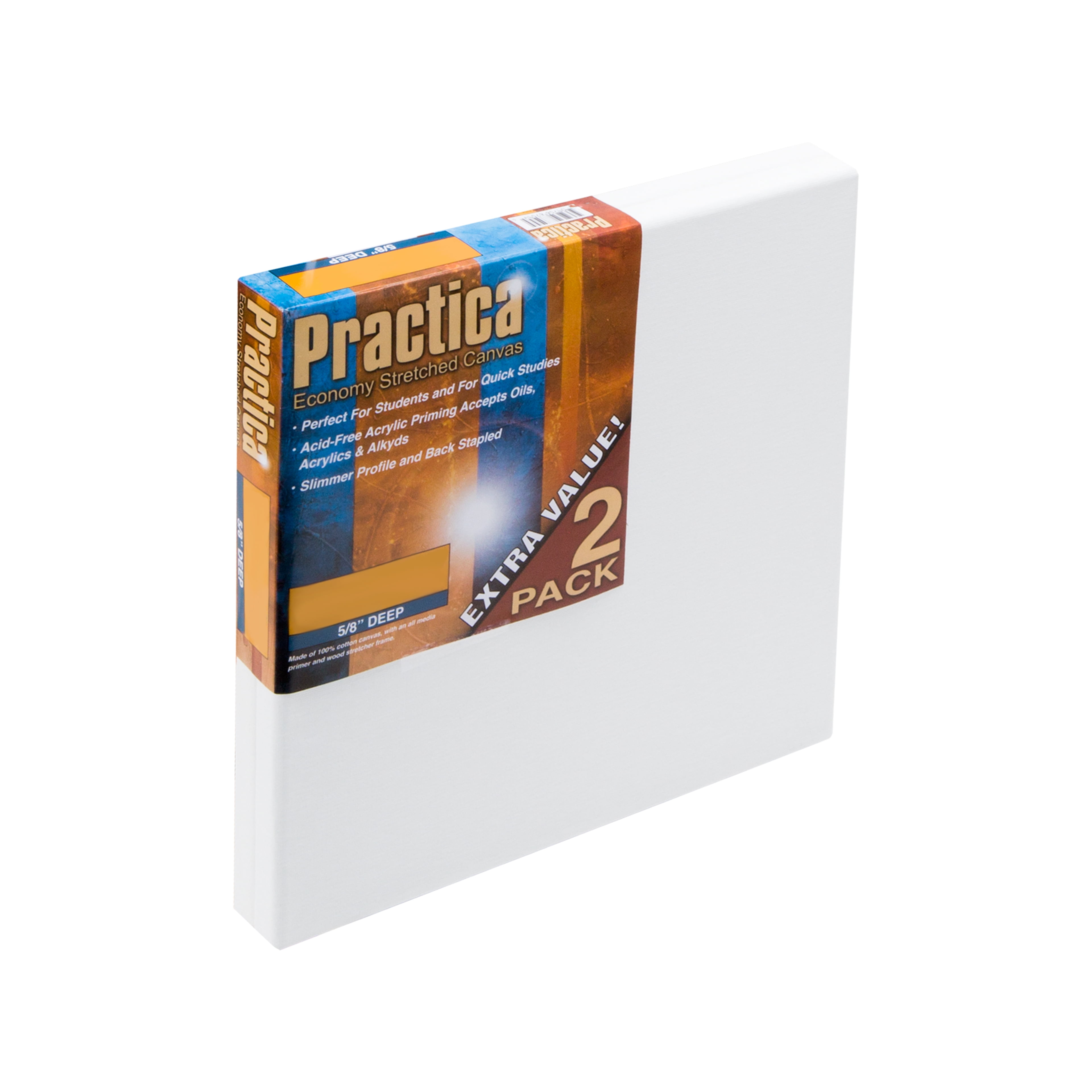Practica Economy Stretched Cotton Canvas 2 Packs - Acid-Free Acrylic ...