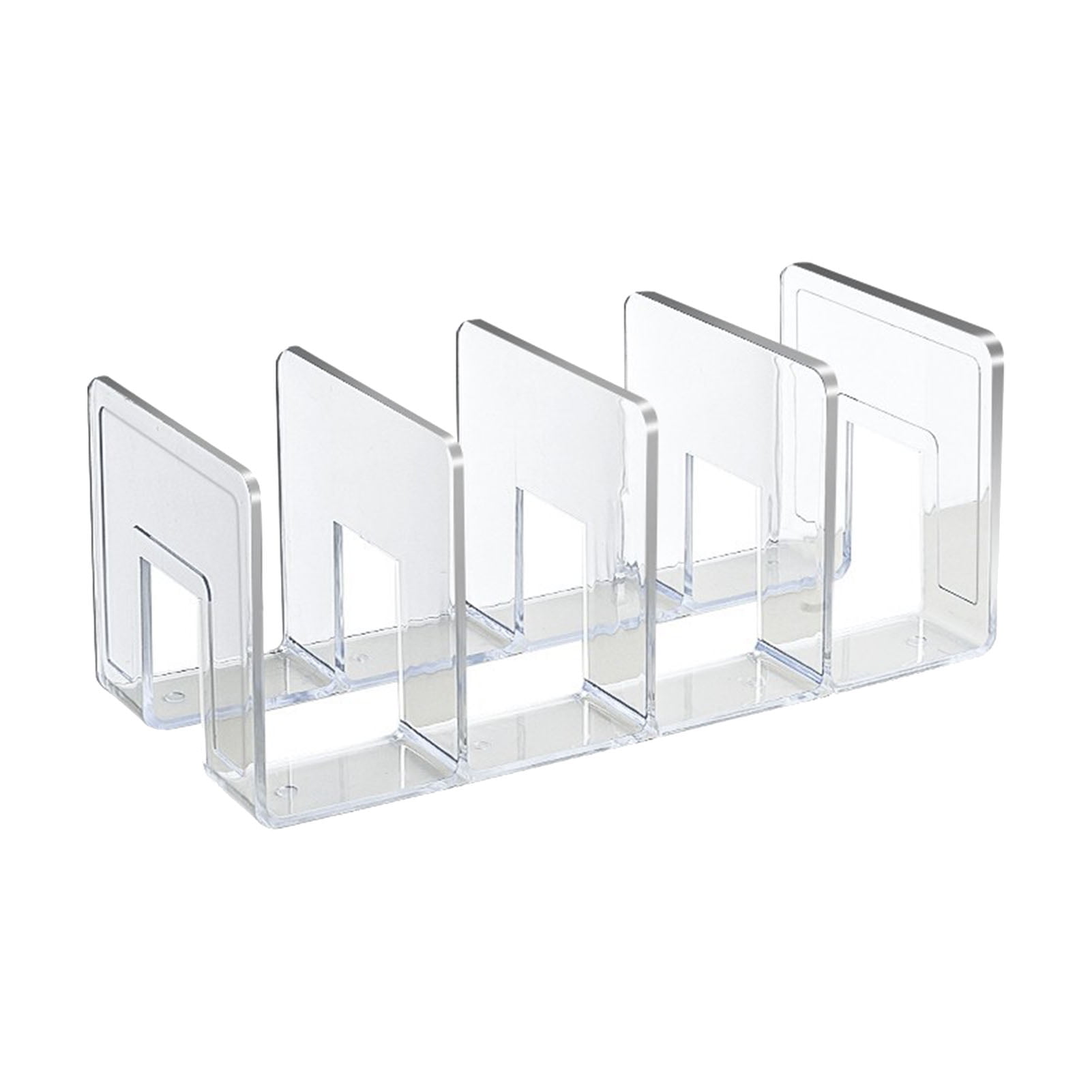 Practical 4 Compartments Acrylic Material Book Shelf Holder,Transparent ...