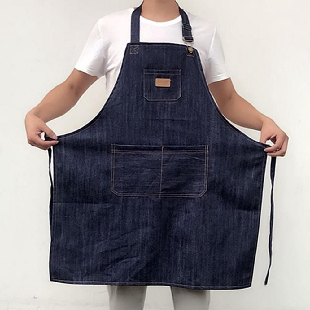 Practical Antifouling Denim Apron with Pocket for Working - Walmart.com