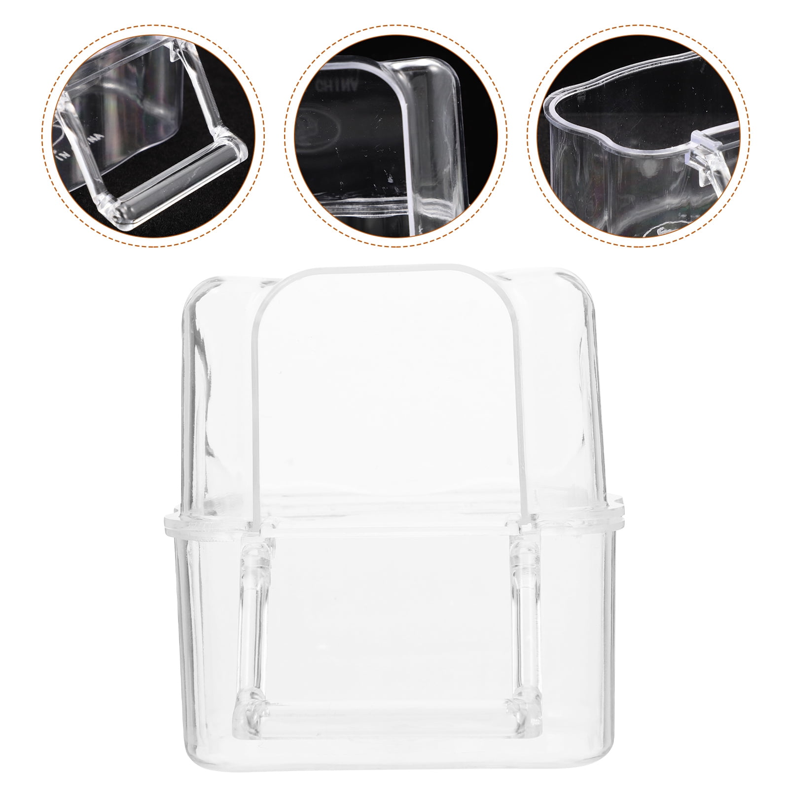 FRCOLOR Clear Bird Food Feeder Bowl External Food Box Suitable for ...
