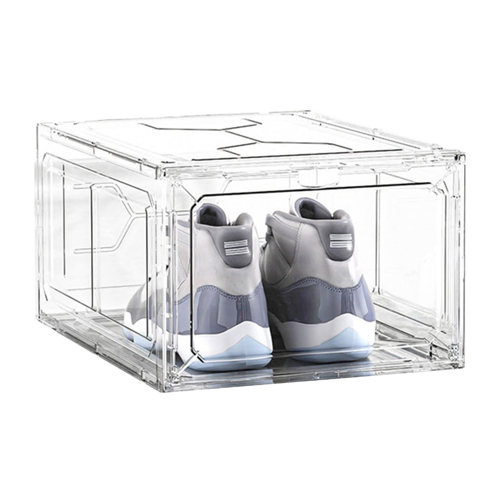 Practical Clear Shoe Storage Boxes Stackable Design Case for Entryway ...